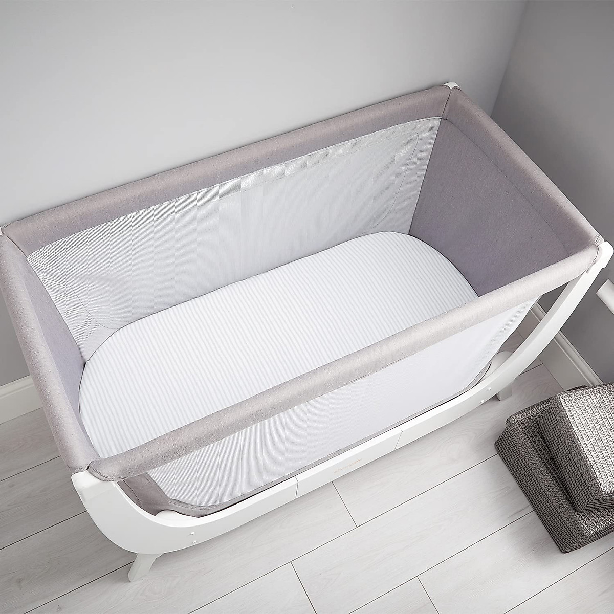 BEABA by Shnuggle Full Size Crib Fitted Sheets, Crib Sheets, Crib Mattress Baby Bedding Set, Sheets for Baby Crib, Pack of 2 Fitted Sheet Set, (Cloud)