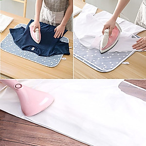 Oraony Ironing Board Tabletop, Portable Small Iron Board 5 in 1 Travel Isolated Heat Mat Cover for Table Top, Washer, Dryer, Countertop, Mini Ironing Blanket for Iron Anywhere(17.72 x 28.35 inch)