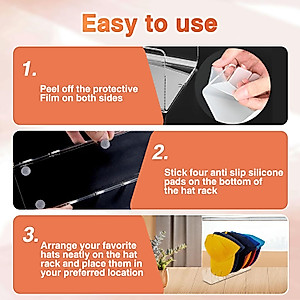 Generic Hat Stand for Baseball Caps, 2Pcs No Install Hat Acrylic Organizers Hat Storage for 14Caps, Hat Racks for Baseball Hat Rack Display and Organizer for Bedroom, Dresser, Closet (2PCS)