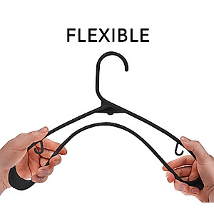 Sharpty Plastic Hangers Clothes Hangers for Clothing, Closet, Coats & Shirts - Durable, Thick, Tough & Space Saving - for Everyday Standard Use, Room Essentials & Basics - 20 Pack - Black