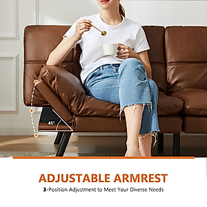 Sweetcrispy Brown Leather Bed Couch Sofas