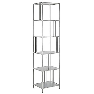 Henn&Hart 18" Wide Rectangular Bookcase in Silver, for Home Office, Living Room