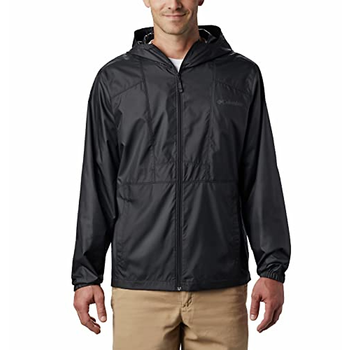 Columbia mens Flashback Windbreaker Jacket, Water Resistant Jacket, Black, Medium US