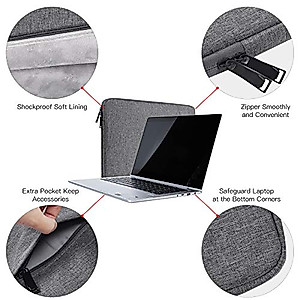 15.6 Inch Laptop Sleeve Case for Acer Nitro 5/ Aspire 5/Chromebook 15, Dell Inspiron 15 3000 5000 7000, Lenovo Ideapad 3/ Thinkpad/Flex 5, ASUS VivoBook/HP Pavilion/Envy 15.6 Bag, Space Grey
