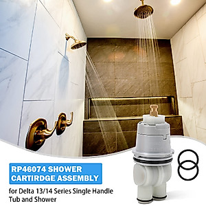 RP46074 Delta Shower Valve Cartridge Compatible with Delta 13/14 Series Bath Tub Shower Faucet Single Handle Universal Shower Valve Cartridge Repair Assembly Replacement Monitor Cartridge Parts