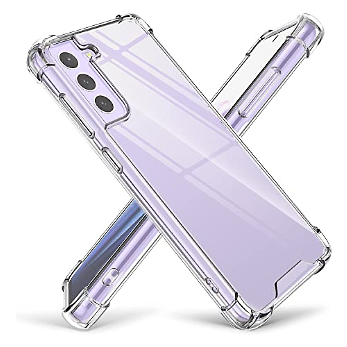 KIOMY Galaxy S21 FE Case Crystal Clear Shockproof Bumper Protective Phone Cover Hybrid Design Hard PC Back with Flexible TPU Raised Bezel & Enhanced Corners Slim Fit Skin for Samsung Galaxy S21 FE 5G