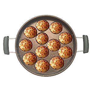 Appam Pan Nonstick Coating Appam Patra with Glass Lid Aluminum Appam Maker Appe Patra Paniyaram Pan Appa Chetty Paniyaram Pan Patra Size 9.5 Inch