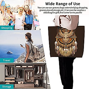 Gelxicu Native American Shoulder Tote Bags Indian Casual Bag Native Shoulder Shopping Handbag Grocery Bags