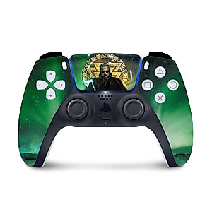 TACKY DESIGN PS5 Vikings Skin for PlayStation 5 Console and 2 Controllers,Green skin Vinyl 3M Decal Stickers Full wrap Cover (Disk Edition)