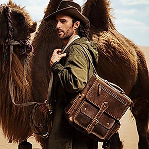 BRASS TACKS Leathercraft Backpack for Men Women Vintage Full Leather Rucksack Laptop Casual Travel Daypack