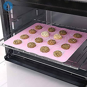 Silicone Baking Mat for Pastry Rolling Dough BPA Free Non stick and Non Slip Table Sheet Baking Supplies for Pie Sheet Bake Pizza Cake (Medium, Pink)