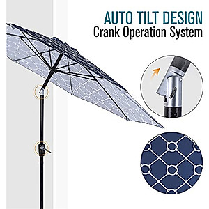 Sophia & William Patio Dining Set 6 Pieces with 9 ft Umbrella, 1x Square 37"x 37" Dining Table, 4 Swivel Chairs Furniture Set for Outdoor Garden Lawn Pool (Umbrella Base Not Included)