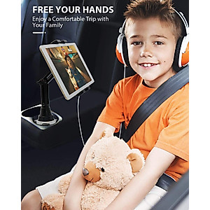Cup Holder Tablet Mount, woleyi Car/Truck Cupholder Tablet Holder Stand with Adjustable Arm, Compatible with iPad Pro/Air/Mini, Galaxy Tab/Z Fold, Fire HD, iPhone, More 4.7-13" Cell Phones and Tablets