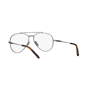 Ray-Ban RX8225V Aviator Titanium Pilot Prescription Eyewear Frames, Silver/Demo Lens, 55 mm