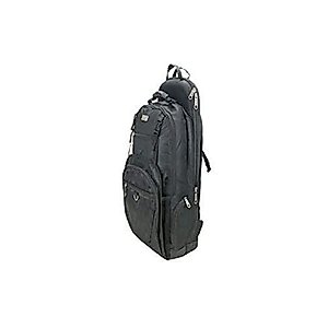 Winco KBP-S, 15'' x 22'' Black Polyester Cutlery Chef's Backpack w/Knives Hard Case.