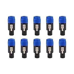 10PCS Speakon 2 Pin Male Plug Compatible Audio Cable Connectors 2 Pole NL2 Compatible with Speaker/Amplifier
