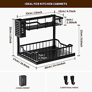 YIWANFW Under Sink Organizer and Storage, Corner Shelf Bathroom Counter Organizer, 2 Pack