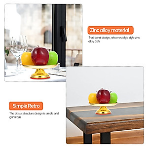 Hemoton 1pc Fruit Plate Cupcake Display Holder Fruit Holder Buddhist Bowl Appitizer Dish Buddha Decoration God Offering Bowl Buddhist Offering Plate Cake Dome Candy Bowl Counter Zinc Alloy