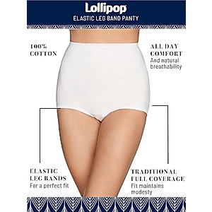 Vanity Fair Women's Lollipop Plus Size Brief Panties 15861, Elastic Leg Opening-Candleglow (3 Pack), X-Large (8)