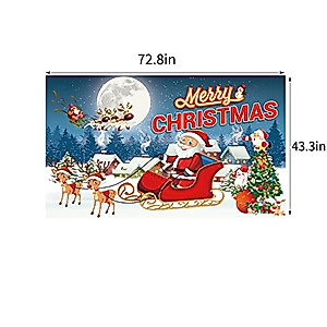 Large Christmas Banner Backdrop Winter Christmas Banners Decorations Xmas Party Photography Background Decoration Outdoor & Indoor, Wall Hanging Decor, 72.8 x 43.3 inch
