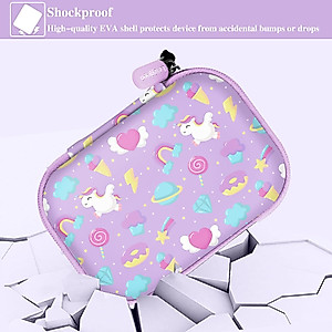 Leayjeen Kids Camera Case Compatible with Goopow/Dwfit/Slothcloud/Colofree/KIZJORYA Kids Camera Toys and Children Digital Video Camera,Best Easter Birthday Festival Gift-Purple Unicorn(Case Only)