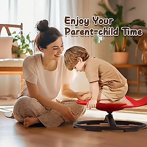 HAPPYMATY Sit and Spin Spinning Activity Toy for Toddlers, Wobble Chair - Sensory Spinning Seat for Kids, Training Body Coordination