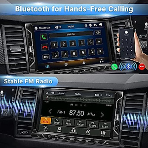 7 Inch Double Din Car Stereo Support Apple CarPlay Android Auto Mirror Link Capacitive Touchscreen Monitor Car Play Radio with Bluetooth 5.0, FM Radio, USB/TF/AUX Port, Backup Camera, Remote Control