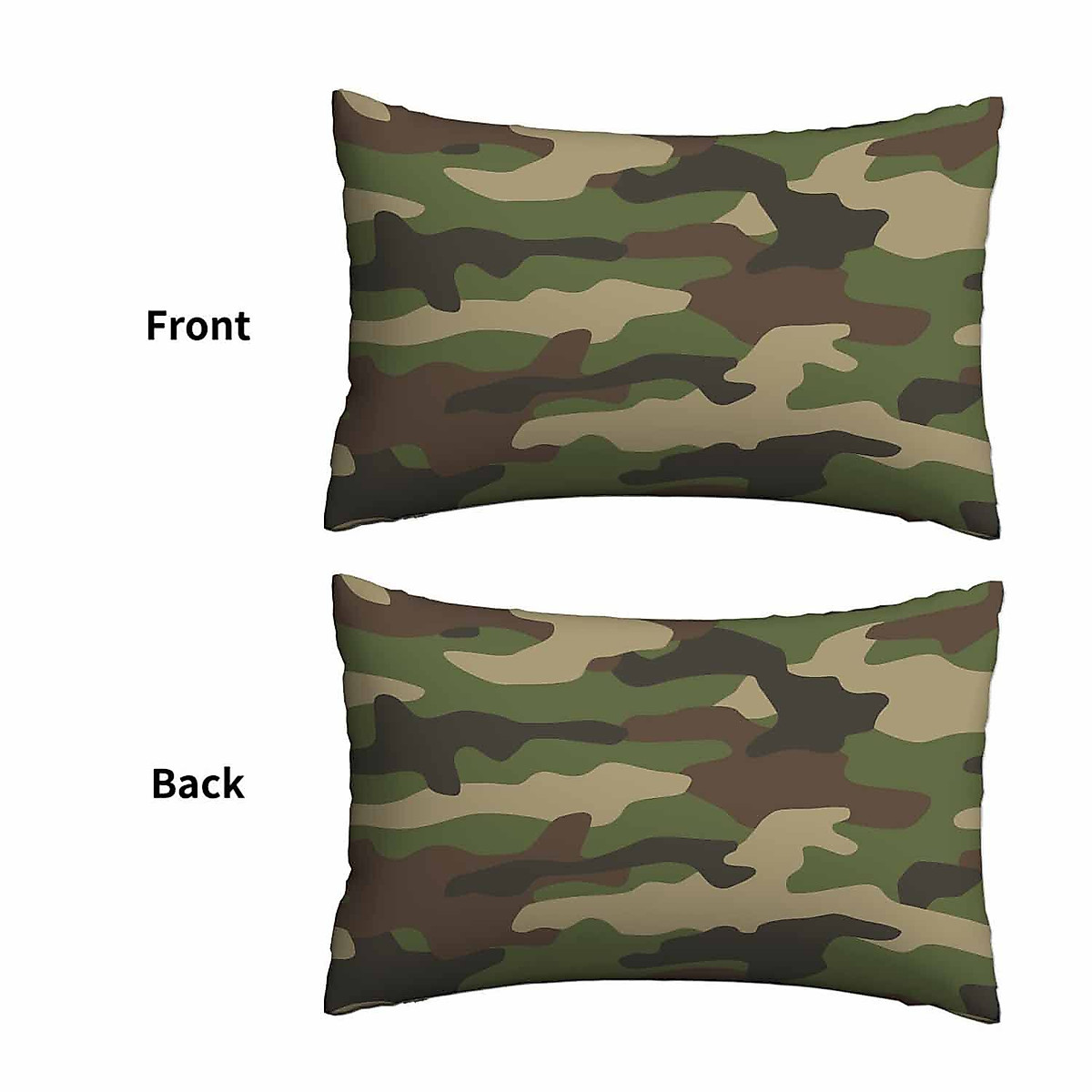 Mugod Home Decor Pillow Cases Green Brown Camouflage,Standard Throw Cushion Cover for Bed Couch Sofa Office Decor 20x30 Inches