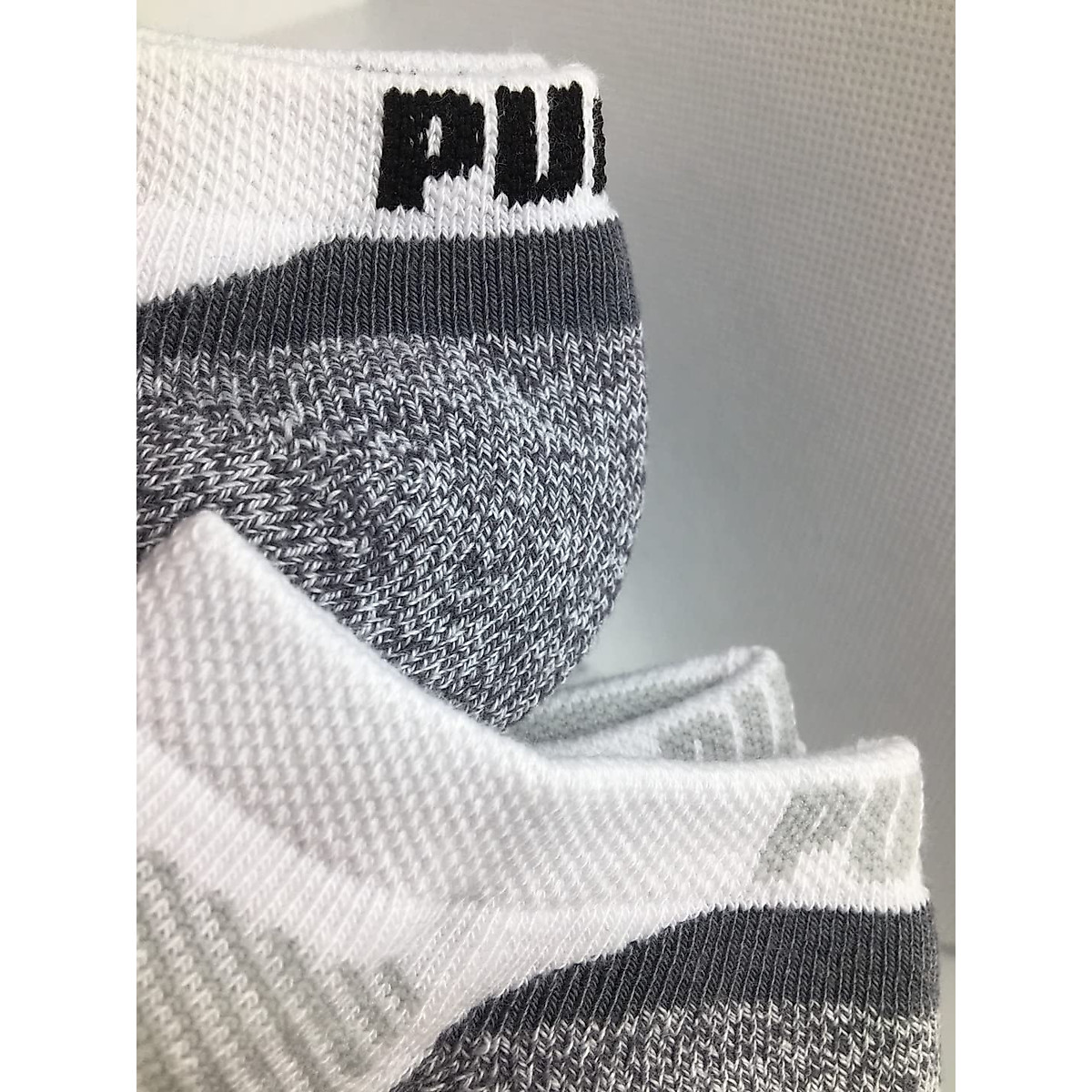 PUMA Mens No Show Low Cut Moisture Control Sport Socks (Shoe Size 7-11) - White - 12 Pack