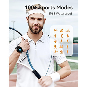 Parsonver Smart Watch, Answer/Make Calls,1.43" HD Touch Screen Fitness Watch for Men Women with 100+ Sport Modes IP68 Waterproof, Heart Rate Blood Oxygen Sleep Monitor for Android iOS Phones, Black