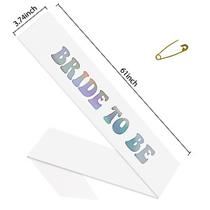 Bride to Be Iridescent Sash, 70s Retro Hippie Disco Bach Party Decorations, Last DiscoThemed Party Decor, Pastel Bridal Shower Gift, Bridesmaid Favors