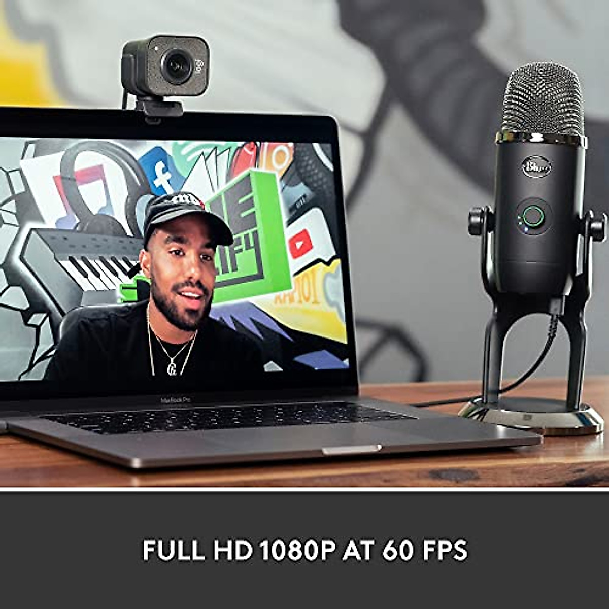 Logitech for Creators StreamCam Premium Webcam for Streaming and Content Creation, Full HD 1080p 60 fps, Premium Glass Lens, Smart Auto-Focus, for PC/Mac – Graphite