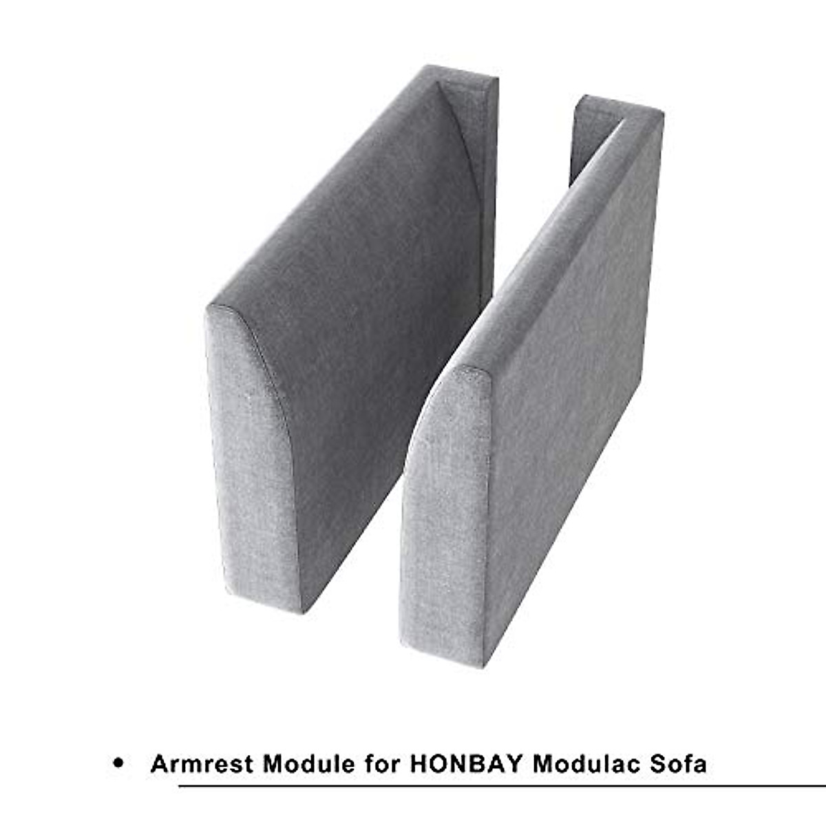 HONBAY Side Armrest Module for Modular Sofa Pair of Armrests for Sectional Modular Couch, Grey