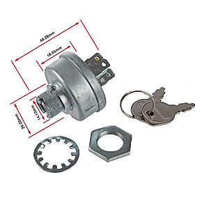 Larbi Universal Riding Lawn Tractor Mower Parts & Accessories Craftsman Riding Mower Ignition Starter Switch with 3 Position 5 Connection termials 2 Keys