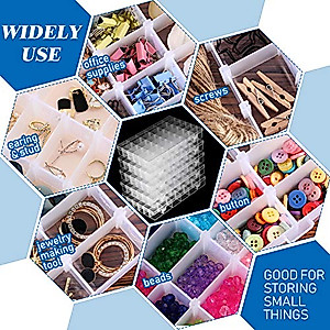 5 Pieces Plastic Jewelry Storage Organizer Boxes Clear Container with Removable Dividers for Beads Nail Art Painting Rhinestone Embroidery Fishing Tackles DIY Crafts Accessories (36 Grids)