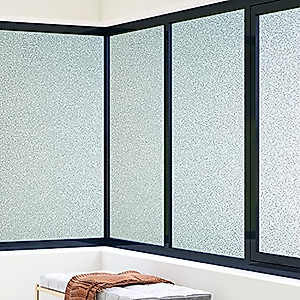 Window Privacy Film, Pure Frosted Glass Film, Sun Blocking Window Decals, Static Clings Window Sticker for Home Office Non-Adhesive No-Glue (17.5 x 78.7 inch)