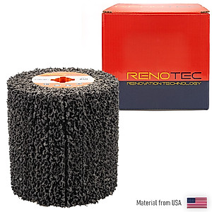 RENOTEC Black Cleaner Flap Wheels, Strip Drum, 110x100mm, 4 inch, for Pickling, Removing Rust, Paints, enamels, oxidations. for Burnishing Polishing Machine (40 GRIT)