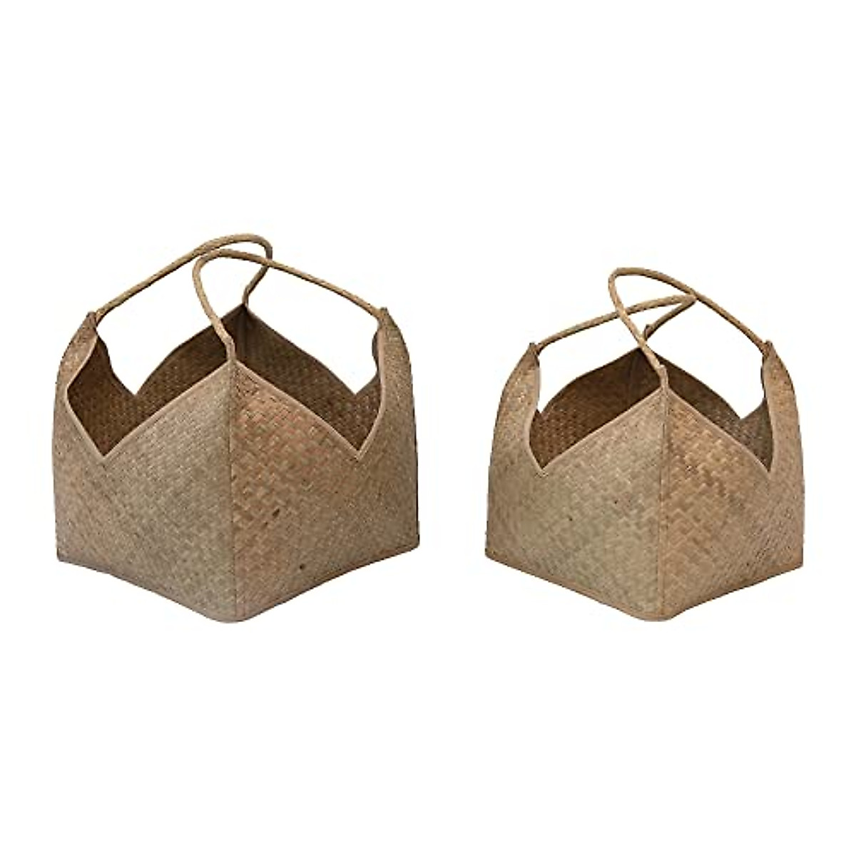 Bloomingville Square Seagrass Handles, Set of 2 Basket, Natural, 2
