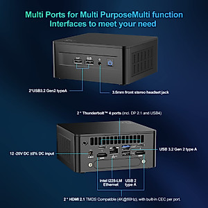 Intel NUC 13 Pro NUC13ANHi5 Arena Canyon Mini PC, Core i5-1340P, 8GB RAM, 256GB SSD, Mini Computer Win 11 Pro für Business Home Office, Unterstützung 8K/4K Quad Display/WiFi 6E/BT 5.3/Thunderbolt 4