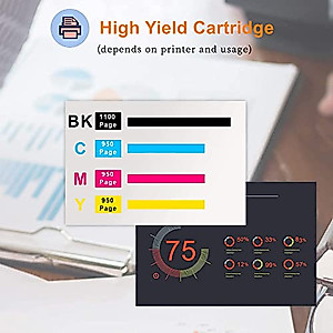 Run Star Remanufactured 4 Pack 702XL Ink Cartridge Replacement for Epson T702XL 702XL T702XL120 702 for Epson Workforce Pro WF-3720 WF-3733 WF-3730 All-in-One Printer (Black Cyan Magenta Yellow)
