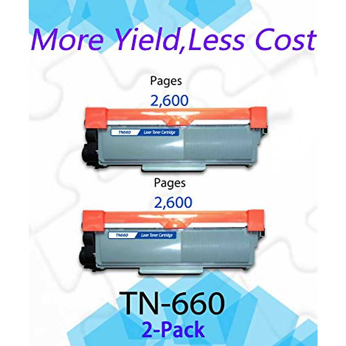 EASYPRINT (Double Black Combo) Compatible Toner Cartridge TN-660 TN660 TN630 TN-630 Used for Brother HL-L2340DW L2380DW L2340DWR DCP-L2500D L2540DNR L2560DW MFC-L2720DW L2700DW L2740DW Printer