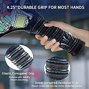 MYKUJA Pickleball Paddles Set of 2 |Fiberglass Pickleball Paddles with 4 Pickleball Balls,1 Pickleball Bag|Pickle Ball Paddles |Pickleball Gifts for Beginners(Youth Pickleball Paddles)