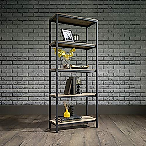 Sauder North Avenue Tall Bookcase, Charter Oak Finish & North Avenue TV Stand, for TVs up to 36", Charter Oak Finish