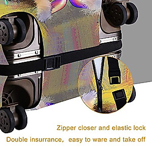 ZgaidIta Black Girl Luggage Coves for Suitcase Washable Suitcase Protector Anti-scratch Suitcase cover L(27-30 inch luggage)