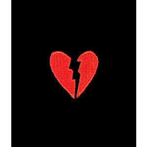 Riot Society - Broken Heart Embroidered Short Sleeve Men's T-Shirt, Black, Medium