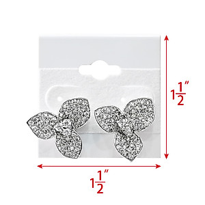 MOOCA 100 pieces of 1.5 x 1.5 inches Plain White Hanging Earring Cards Earring Card Holder, Earring Display Cards for Ear Studs, Velvet Plastic Display Earring Card Holder