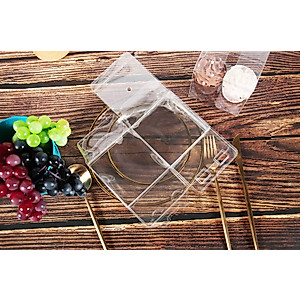 XP-ART 30 Pcs Candy Apple Boxes with Bamboo Apple Sticks, Clear Caramel Apple Box Plastic Gift Cookie Makaron Cupcake Packaging for Treats, Party Favors, 4" L x 4" W x 4" H