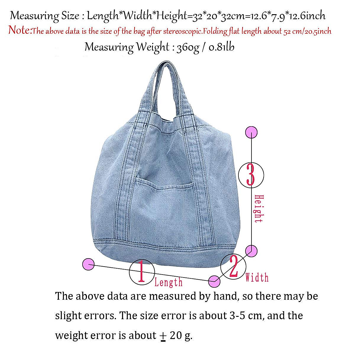 Queen Crystal Women's Elegant Denim Satchel Single Shoulder Crossbody Bag Large Creative Tote Beach Bag, Sky Blue, One_Size