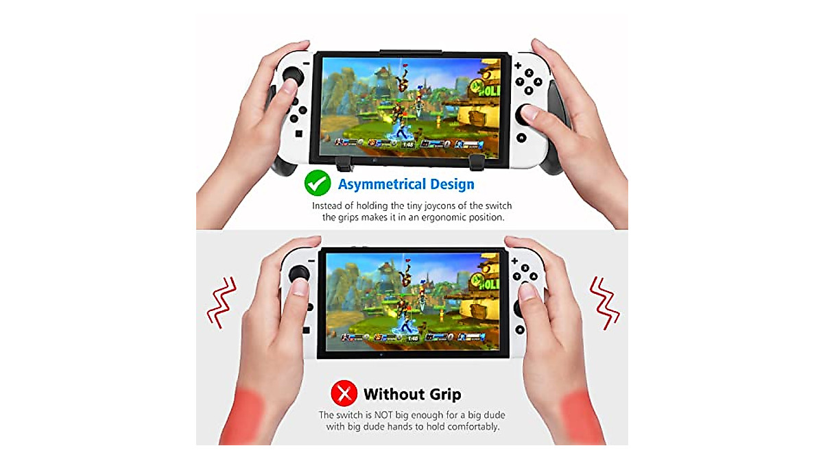OIVO Switch Grip with Adjustable Stand & 5 Game Slots | Ergonomic ...