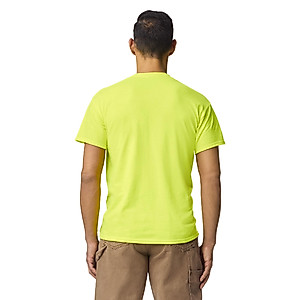 Gildan mens Dryblend Workwear T-shirts With Pocket, 2-pack T Shirt, Safety Green, Large US